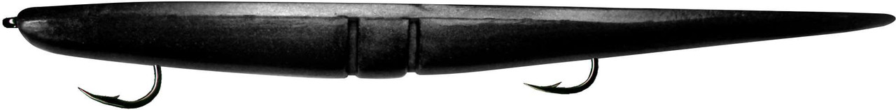 Lunker City Slug Go Lure - Rigged - 12in Black - TackleDirect