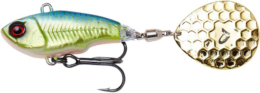 Savage Gear Fat Tail Spin - 3/4oz - Emerald Shiner - TackleDirect