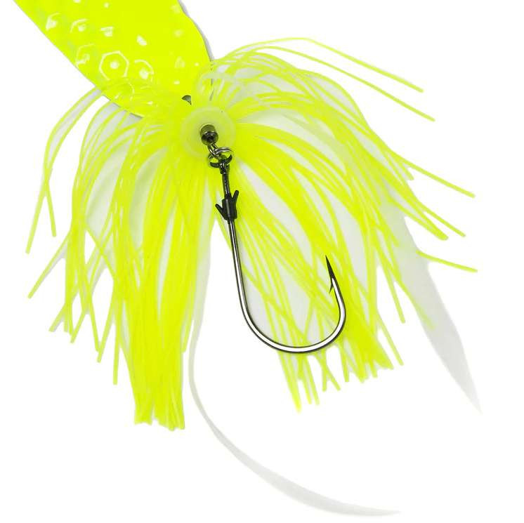 Jigging World Fluke Spoon Rig - 4.5in - Chartreuse - TackleDirect
