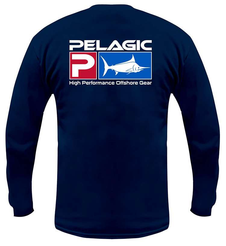Pelagic Deluxe Logo Long Sleeve Shirt - Navy - TackleDirect