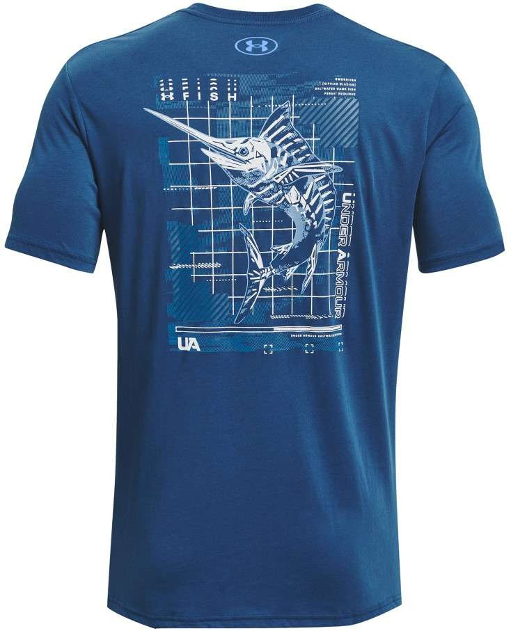 Under Armour FISH Marlin Skelmatic S/S - Blue - Large - TackleDirect