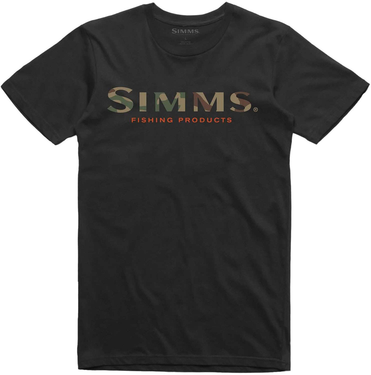 Simms Logo T-Shirt - Black - Medium - TackleDirect