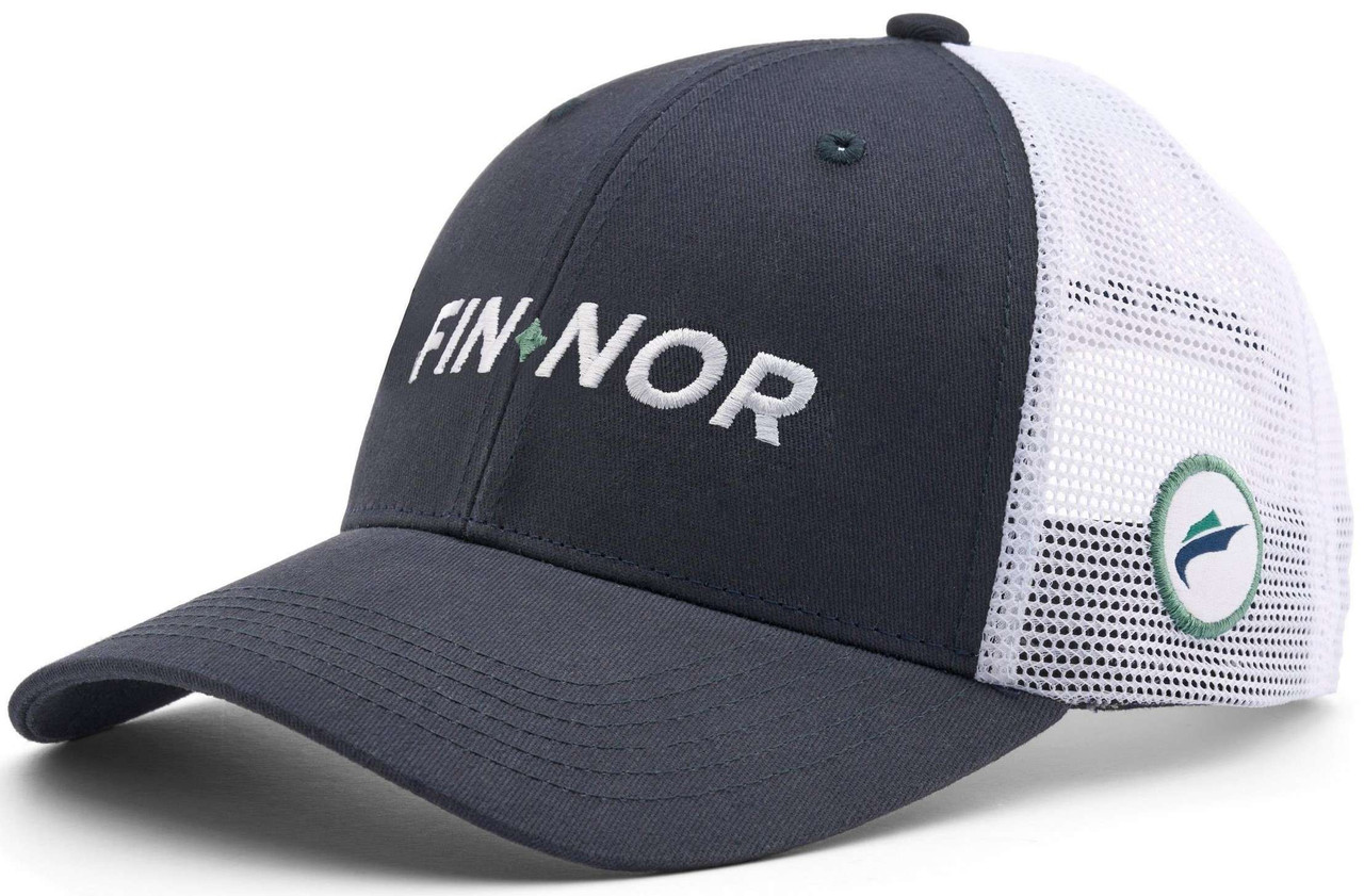 Fin-Nor Trucker Hat Word Logo - Navy/White - TackleDirect