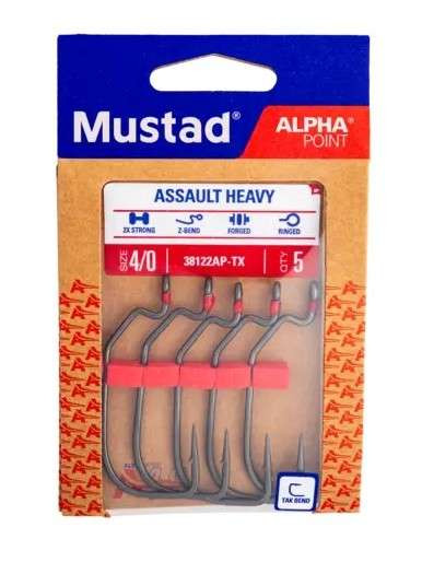 Mustad Assault Heavy Wide Gap Hook - 5/0 - 5pk - TackleDirect