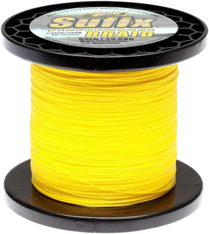 Sufix Performance Braid Bulk Spool 65lb 3500yd Yellow - TackleDirect