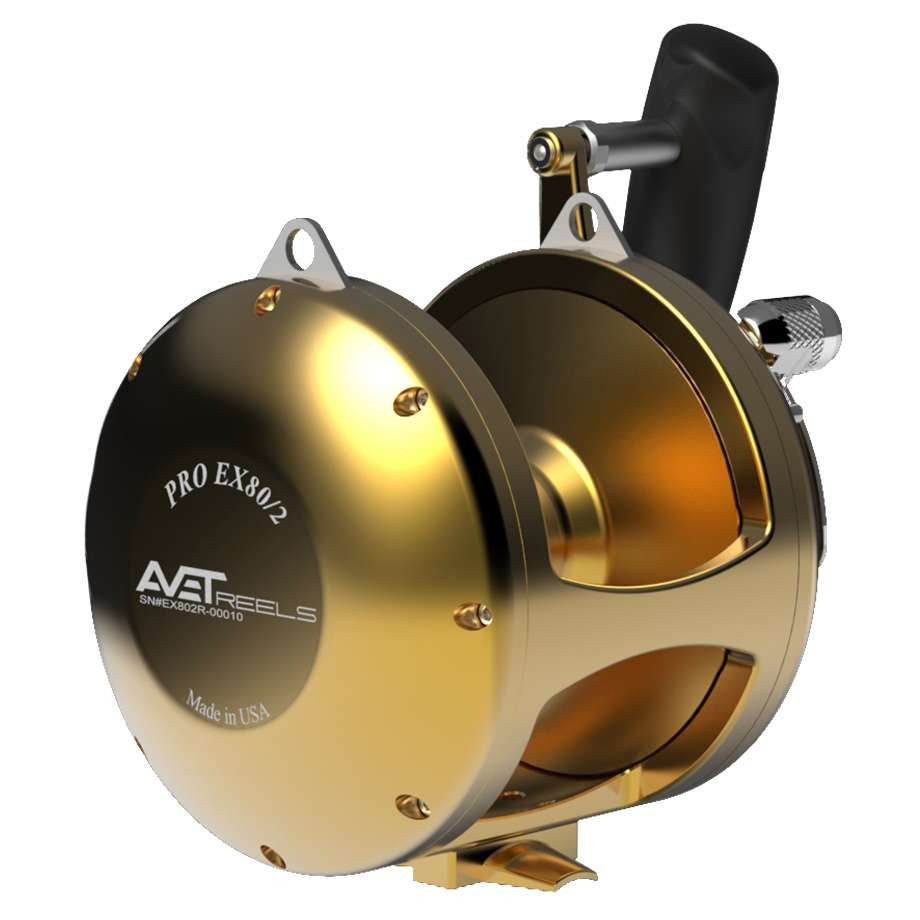 Avet EX 80/2 RH-GD Two-Speed Lever Drag Reel - Gold - TackleDirect