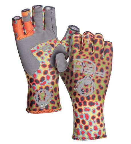 Fish Monkey Half Finger Guide Glove - Brown Trout L - TackleDirect