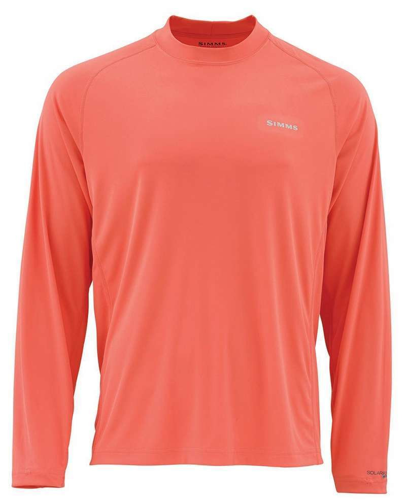 Simms Solarflex LS Crewneck Shirt - Dark Coral