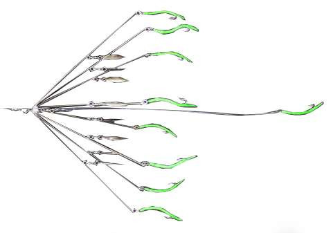 9ers Tube and Worm Rig Spinner Lures - TackleDirect