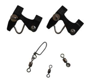 Lewis Fishing 202 Kite Pin Kit 2 Drilled with Swivels - TackleDirect