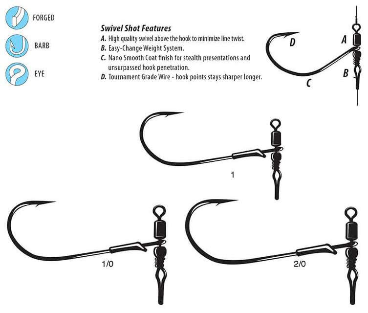 Gamakatsu G-Finesse Swivel Shot Worm Hook - TackleDirect