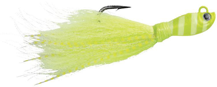 SPRO Power Bucktail Zebra Glow Jig - 3oz - Crazy Chart - TackleDirect