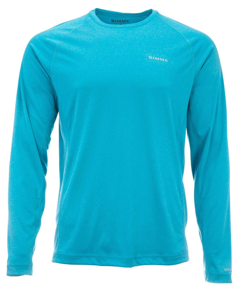 Simms Solarflex LS Crewneck Shirt - Meridian Heather - L - TackleDirect