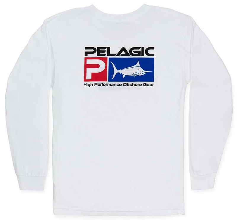 Pelagic Deluxe Logo Long Sleeve Shirt - White - Large - TackleDirect