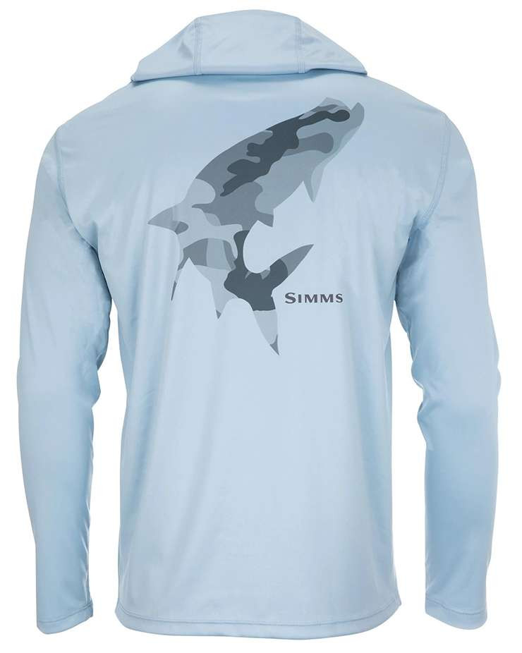 Simms Mens Tech Hoody - Tarpon Woodland Camo Steel - Medium - TackleDirect