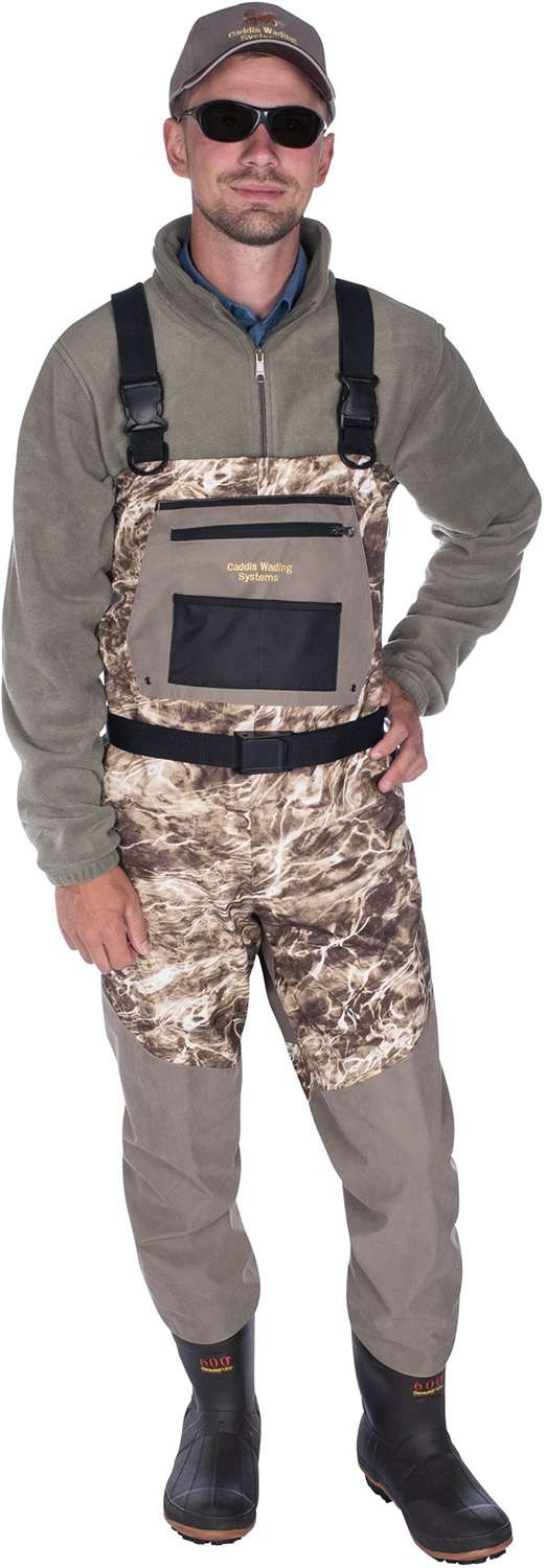 Caddis Mossy River Chest Bootfoot Waders - Stout - TackleDirect