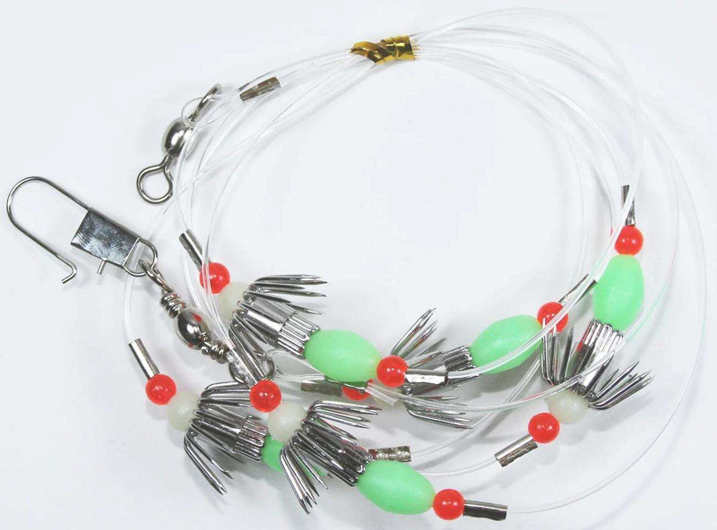 Ahi USA Gangion Squid Chain - 5 Hook - TackleDirect