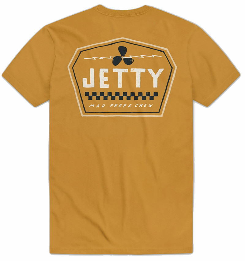 Jetty Finish Line Short Sleeve T-Shirt - Mustard - 2X-Large - TackleDirect