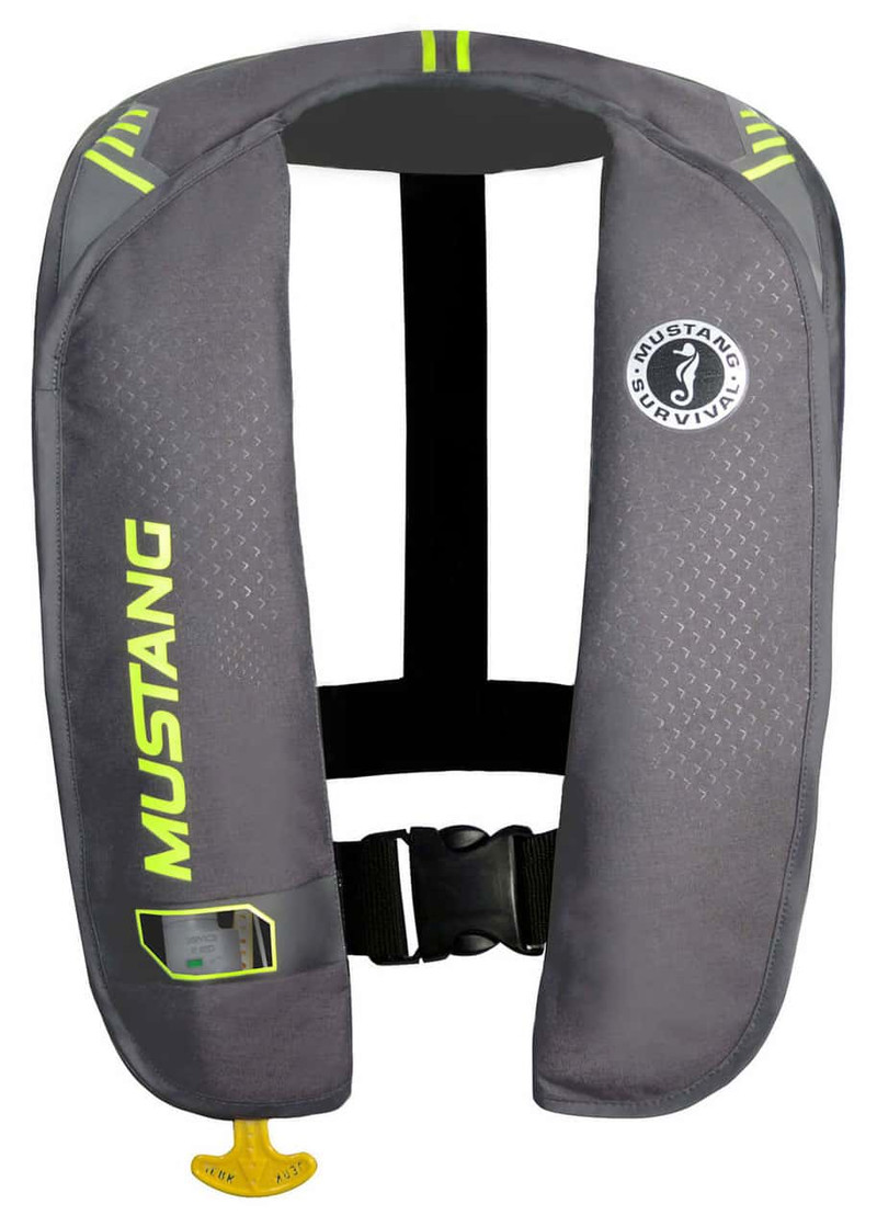 Mustang MD2014 MIT 100 Inflatable Manual PFD Gray/Fl Yellow-Green