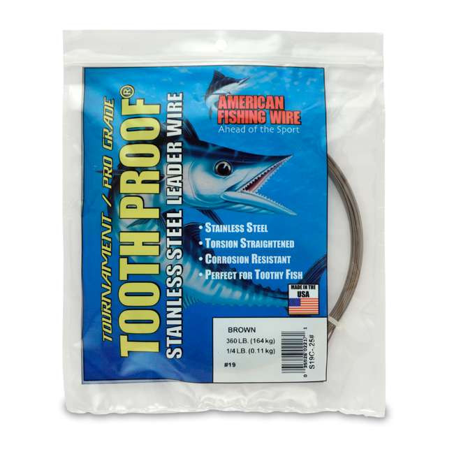 American Fishing Wire Tooth Proof Single Strand Leader - TackleDirect