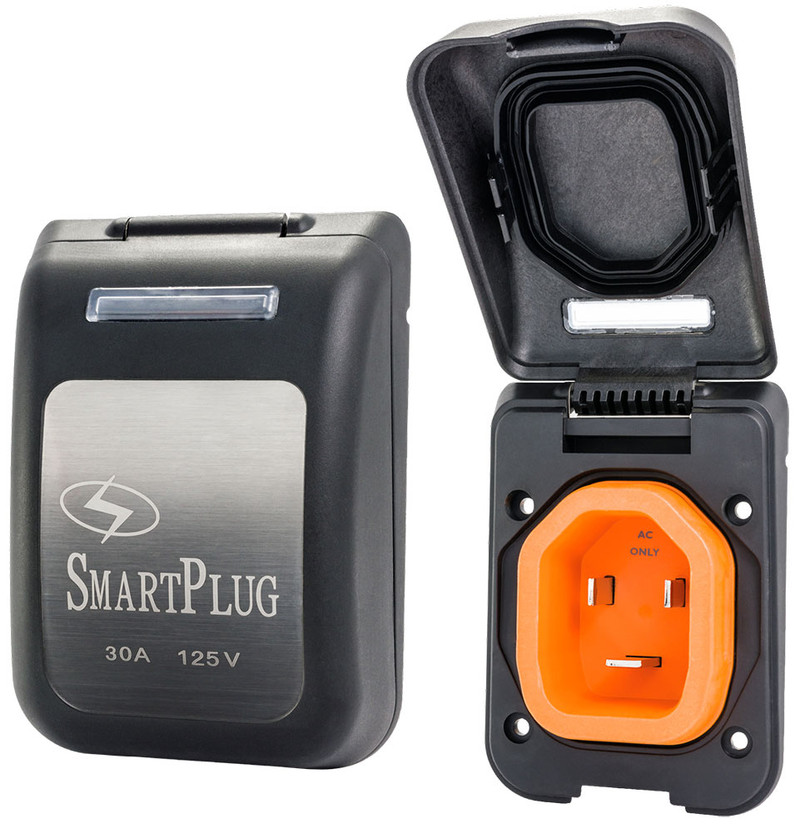 SmartPlug BM30PB Inlet w/ Cover - Black Inlet 30A - TackleDirect