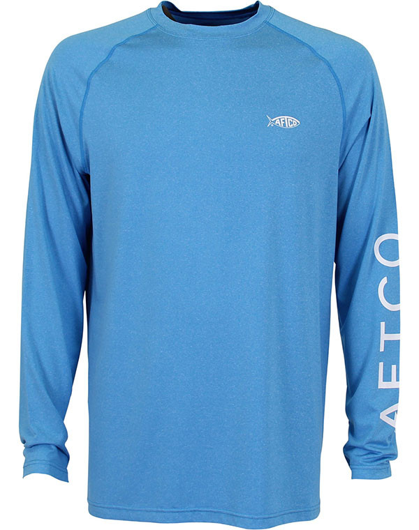 Aftco Samurai 2 Long Sleeve Shirt - Vivid Blue Heather - M - TackleDirect