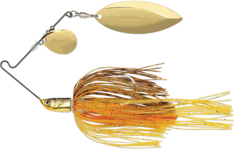 Terminator T34CW T1 Spinnerbait - Colorado/Willow Pumpkinseed Gold