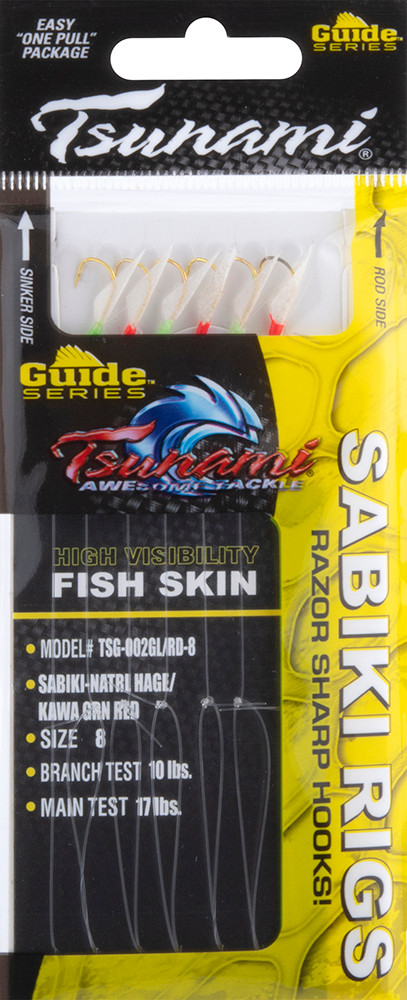 Tsunami Guide Series Sabiki Rigs - Natural Glow/Red - TackleDirect