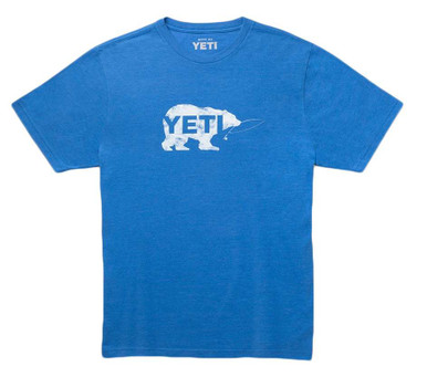 YETI Salmon on the Fly SS T-Shirt - Tahoe Blue - TackleDirect