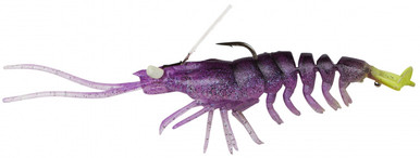 Savage Gear 3D Weedless Shrimp - 3-1/2in - Plum Chart - TackleDirect