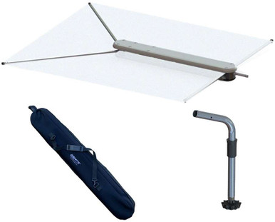 TACO ShadeFin Portable Boat Canopy - White w/ Mount Kit - TackleDirect