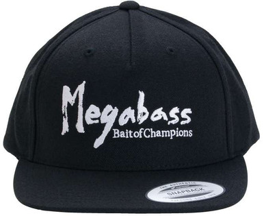 Megabass Brush Snapback Hat - Black/White - TackleDirect