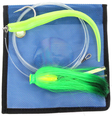 MagicTail Hoo Magic Plastic Rigged Trolling Head 3.5oz Chart Green Tip