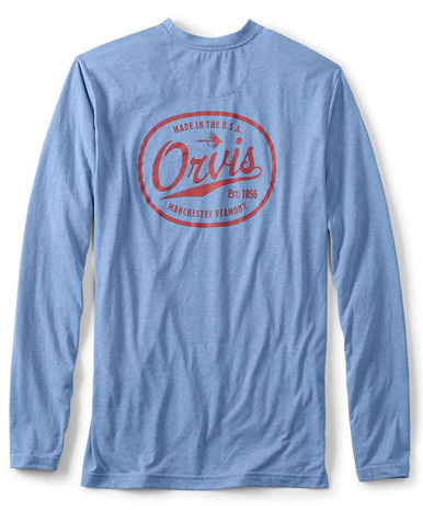 Orvis Dri-Release Long Sleeve Logo Shirt - Bluestone - TackleDirect