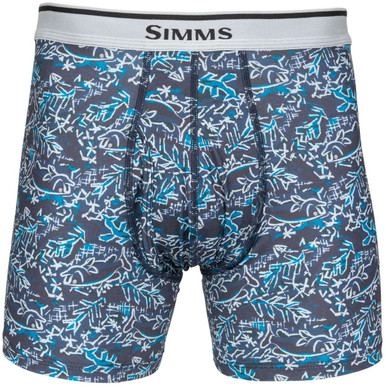 Simms Mens Boxer Briefs - Fish Grass - TackleDirect