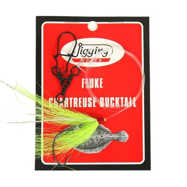 Jigging World Fluke Rig - Bucktail Chartreuse - TackleDirect