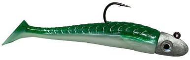 RonZ Z-Fin Original Series Rigged Paddletail Green Mack - TackleDirect