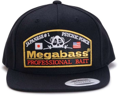 Megabass Psychic Snapback Hat - Black/Black - TackleDirect