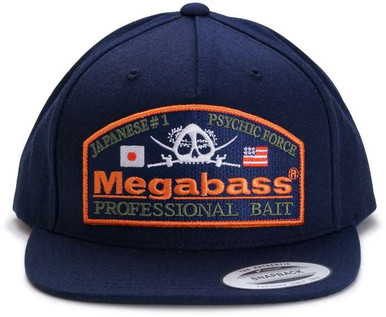 Megabass Psychic Snapback Hat - Navy/Navy - TackleDirect