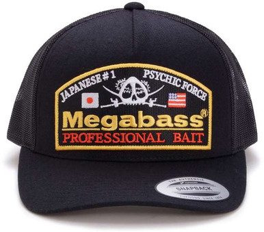 Megabass Psychic Trucker Hat - Black/Black - TackleDirect