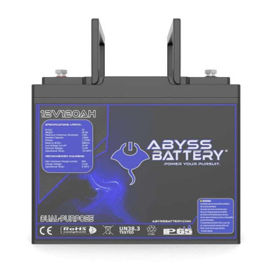 Abyss Battery 12V 120Ah Lithium Dual Purpose Marine Battery - TackleDirect