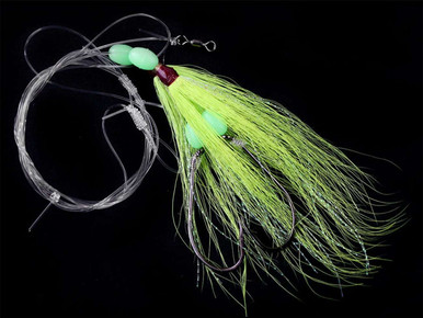 Jigging World Hi-Lo Bucktail Rig - 6/0 - Chartreuse - TackleDirect