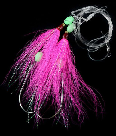 Jigging World Hi-Lo Bucktail Rig - 4/0 - Pink Shine - TackleDirect