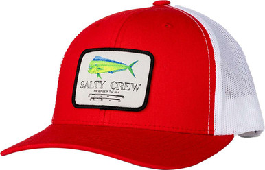 Salty Crew Mahi Mount Retro Trucker Hat - Red/White - TackleDirect