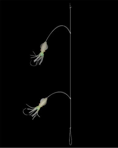 Jigging World Grouper / Snapper 3in Fat Squid Teaser Rig - 8/0 - Glow ...