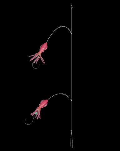 Jigging World Grouper / Snapper 3in Fat Squid Teaser Rig - 8/0 - Pink ...