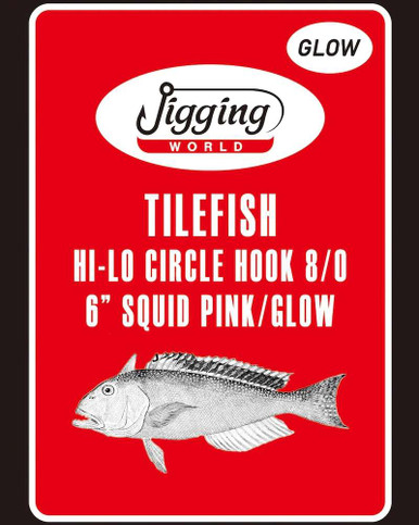 Jigging World Tilefish Hi-Lo Circle Hook Rig - 8/0 - 6in Squid - Pink ...