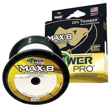 PowerPro Max-8 Braided Line - White - 300yd - 30lb - TackleDirect
