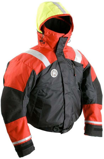 First Watch AB-1100-RB Flotation Bomber Jacket Red/Black - Medium