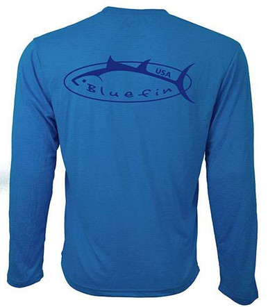 Bluefin USA TTNLOGO Navy Logo Technical LS Shirts - TackleDirect